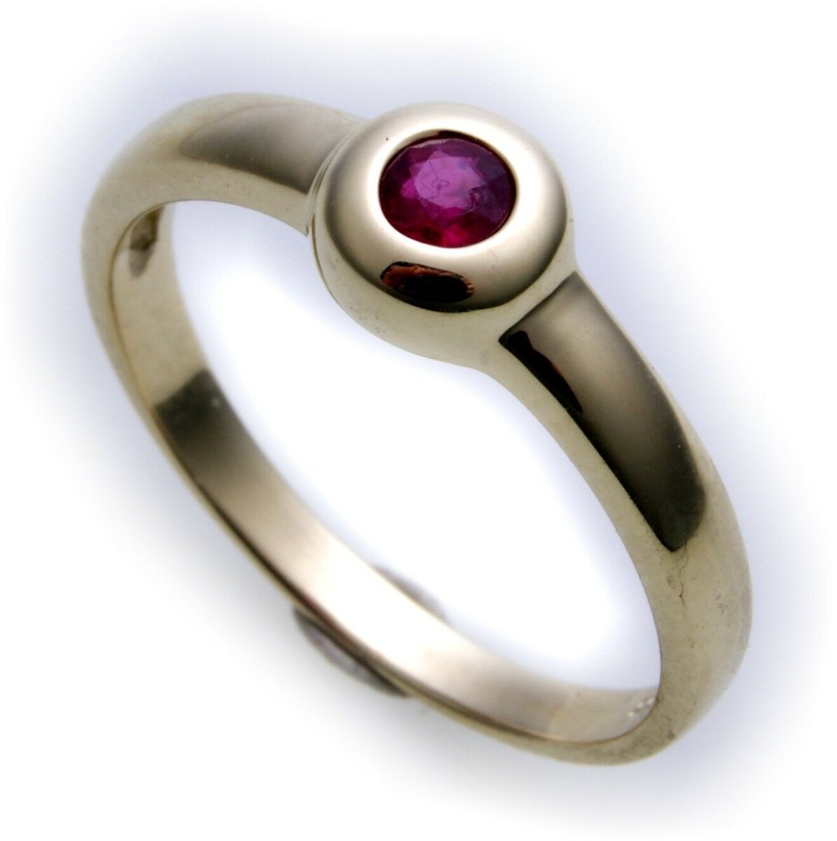 Damen Ring echt Gold 585 Rubin 14kt Juwelierqualität Gelbgold Einstei ...